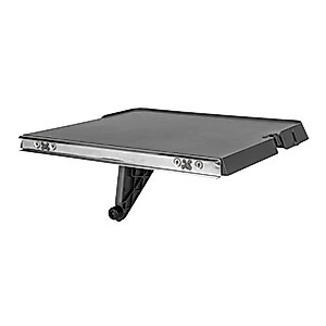 Camco RV Rail Mount Table, 16 ¾-Inches x 12 3/16-Inches | Hangs on Your RV's Exterior Grill Rail | Provides a Flat Surface for Eating, Food Prep and Utensils (58175)|Charcoal Gray