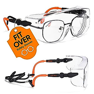 SAFEYEAR Safety Glasses For Womem & Men Over Eyeglasses Anti Fog Scratch Protective Eyewear,Ansi Z87 Approved Safety Goggles Over Glasses