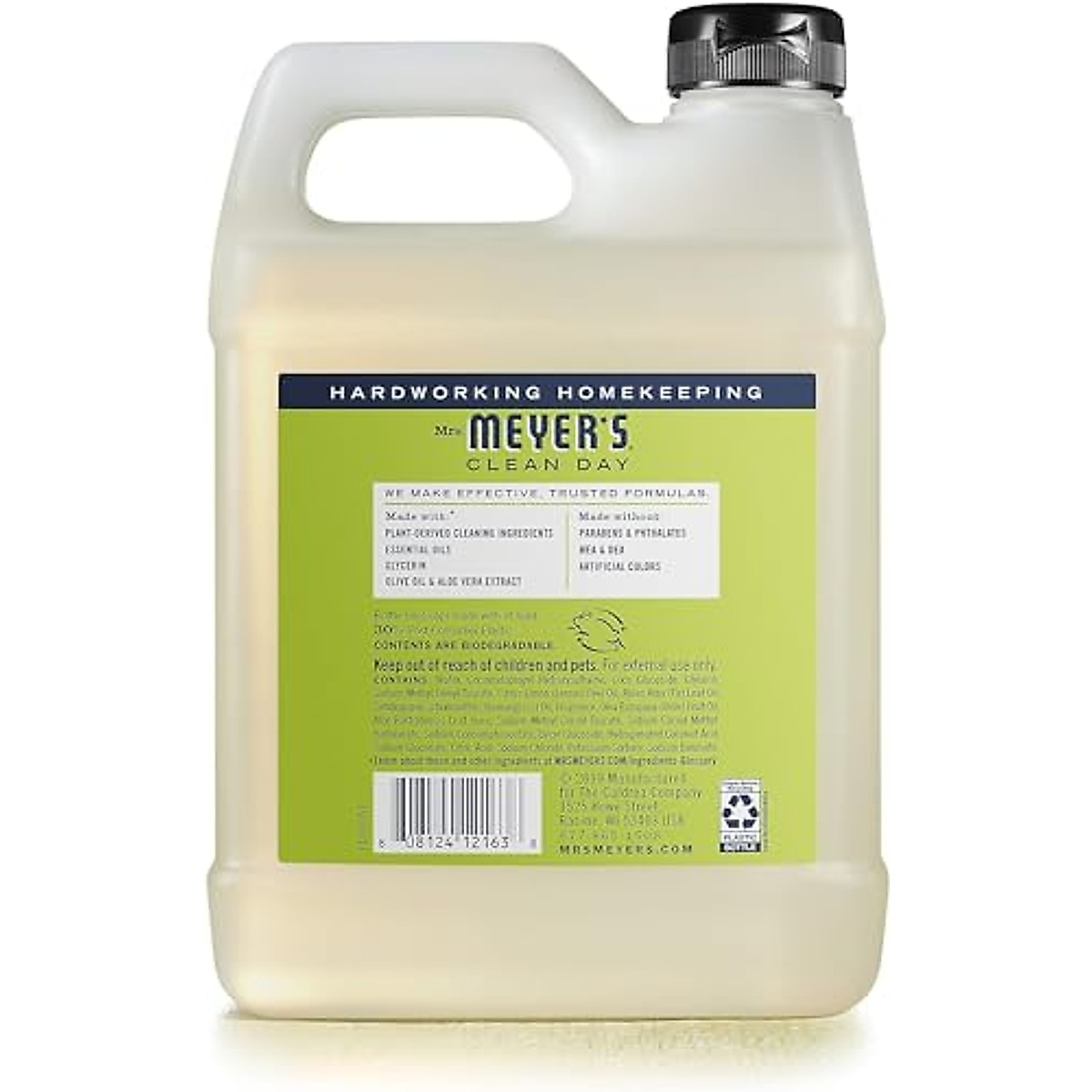 MRS. MEYER'S CLEAN DAY Hand Soap Refill, Made with Essential Oils, Biodegradable Formula, Lemon Verbena, 33 Fl. Oz - Pack Of 2