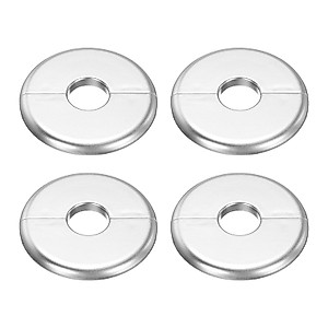 uxcell 4pcs Wall Split Flange 80mm / 3.1" OD Escutcheon Plate ABS Round Self-Adhesive Plumbing Cover Plates for 22mm / 0.9" Dia Water Pipe Faucet Decoration Accessories, Silver