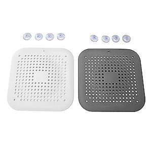 Bathtub Drain Cover,4 Sets Flat Silicone Sink Strainer with Suction Cups Prevents Clogging Flexible Shower Drain Cover for Kitchen Bathroom