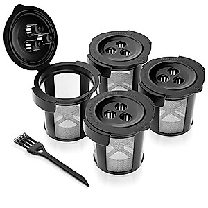 4 Ninja Reusable Coffee Filter Pods for Ninja Dual Brew Coffee Maker - K Cups for Ninja Coffee Maker DualBrew Pro, CFP201 CFP301 CFP400 - Reusable K-Cups Filters for Ninja Coffee Brewer