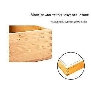 Sansnow Bamboo Office Supplies Organizer Box Stationery Accessory Organizer, Bamboo 8"*4"