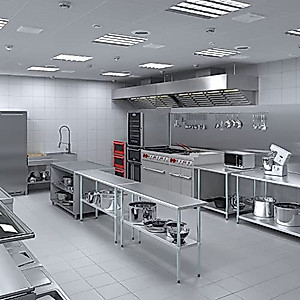 AmGood Stainless Steel Work Table with Undershelf | Kitchen Island Food Prep | Laundry Garage Utility Bench | NSF Certified (60" Long x 18" Deep)