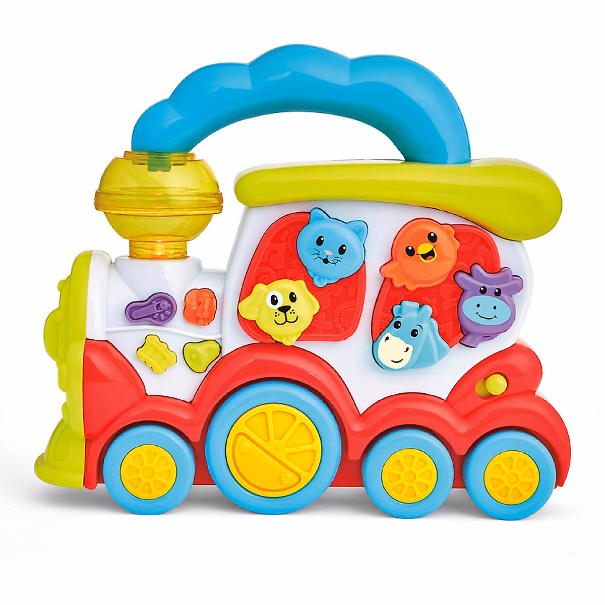 Kidoozie Lights n' Sounds Animal Train, Makes Animal Sounds, Flashing Lights, Enhances Memory, for Children 12 Months and up, Multicolor