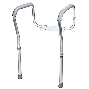 Carex Toilet Safety Frame - Toilet Safety Rails and Grab Bars for Seniors, Elderly, Disabled, Handicap - Easy Install with Adjustable Width/Height, Fits Most Toilets