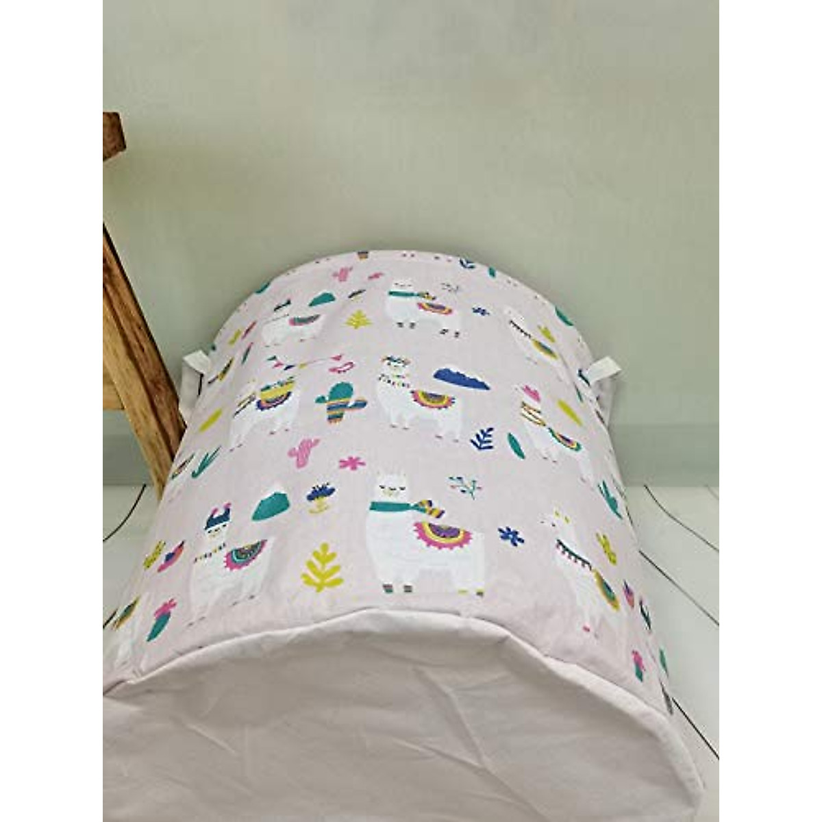 Storage Baskets Waterproof Foldable Organizer Large Storage Bins for Dirty Clothes Home and Office Toy Organizer Laundry Hamper(Pink Llama)