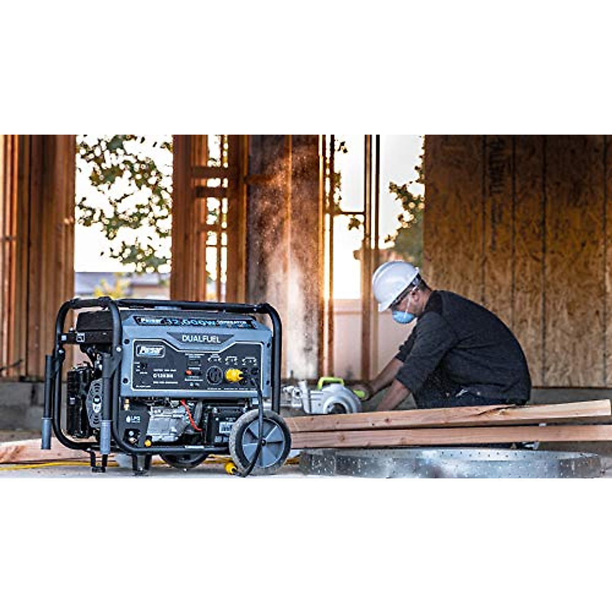 Pulsar G12KBN Heavy Duty Portable Dual Fuel Generator - 9500 Rated Watts & 12000 Peak Watts - Gas & LPG - Electric Start - Transfer Switch & RV Ready - CARB Compliant