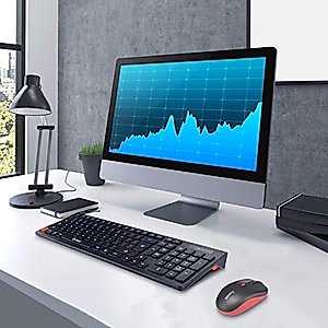 Wireless Keyboard and Mouse Combo ，DPI 1600, 2.4GHz Wireless Connection, Long Battery Life, Computer Keyboard and Mouse for PC, Desktop.Laptop, RECCAZR WC500 Design for Office and Home (Black)