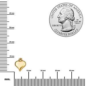 SOPHOS JEWELRY 10K Solid Yellow Gold Heart Pendant Necklace with 18" Real Gold Chain, Dainty Jewellery for Women