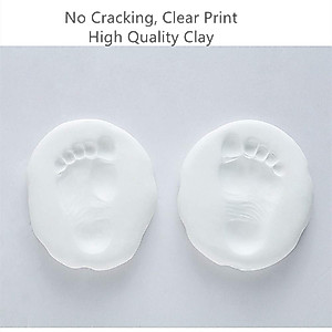 Nifyto Baby Handprint Footprint Ornament Keepsake Kit, Baby Nursery Memory Art Kit, Xmas Gifts, Precious Moment for Newborn,Baby Boy/Girl, Personalized Baby Prints(White)…