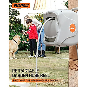 FIILPOW 82 FT Garden Hose Reel & Automatic Pool Cleaner