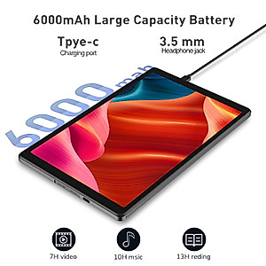 VASOUN Android Tablet 10 inch, 2 GB RAM, 32 GB Android 12 Tablet, Kids Tablet, IPS HD Display, GPS, FM, Quad-Core Processor, Wi-Fi(Gray)