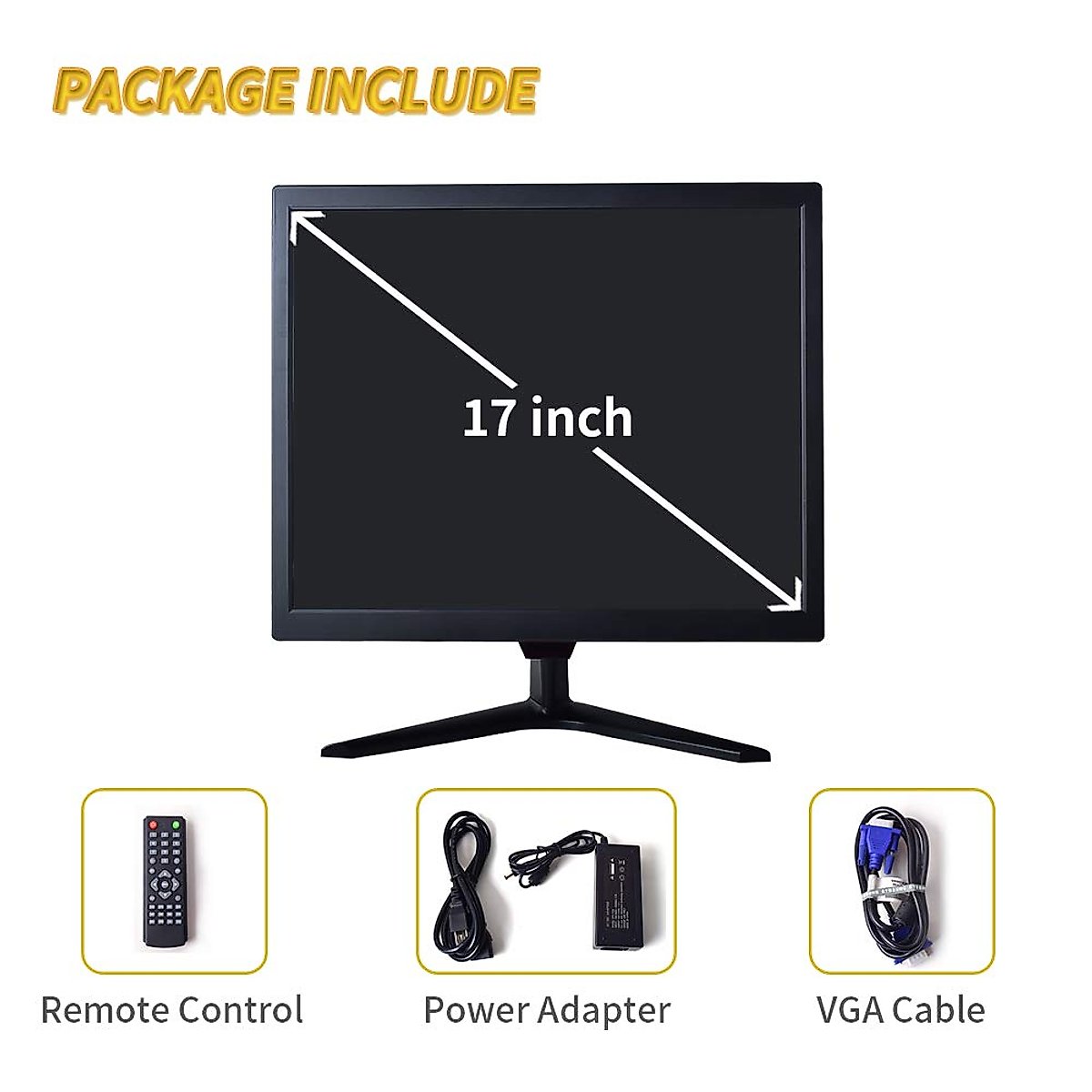 Cocar Security Monitor, 17 inch Security Monitor Screen, LCD CCTV Display for Home Security Systems Surveillance Camera STB PC, 1280x1024 Vesa Wall Mount Built-in Speaker, BNC/VGA/HDMI/Audio in Out