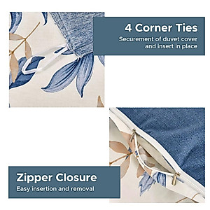 Essina Duvet Cover Set – 3 Pcs Queen Duvet Cover Set – Queen Duvet Cover and 2 Pillow Shams – 620 Thread Count – Soft Cotton Duvet Cover Queen Size – Luxurious Cotton Comforter Cover – Watercolor