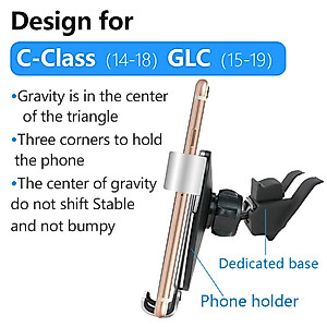 LUNQIN Car Phone Holder for Mercedes Benz C-Class C250 C300 C350 C450 2015-2018 & GLC-Class GLC300 2015-2019 AMG 43 63 Auto Interior Accessories Cellphone Mount Cell Mobile Cradle Navigation Bracket