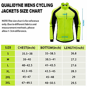 qualidyne Men's Winter Cycling Jacket Thermal Fleece Lined Bicycle Biking Jacket Cold Weather Windproof Softshell Windbreaker