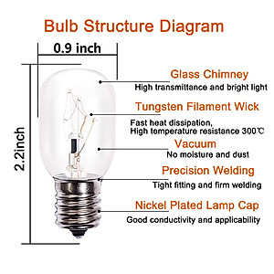 8206232A Light Bulb for Whirlpool Microwave,40W 125V E17 Under Hood Microwave Bulb Fit for Whirlpool Maytag GE Amana Over The Range Hood Microwave Lava Lamp, 6 Pack