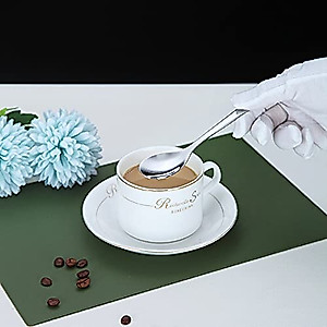 Demitasse Espresso Spoons, 5.5'' Mini Coffee Spoons, Stainless Steel Small Spoons,Tea Spoons for Dessert, Set of 6, Dishwasher Safe (Silver)