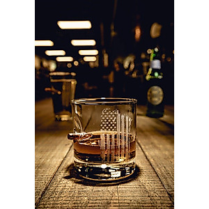 Nine Line American Made .308 Whiskey Glass - Handblow In The USA - 11oz Rocks Glass, Heavy, Handcrafted in Wisconsin