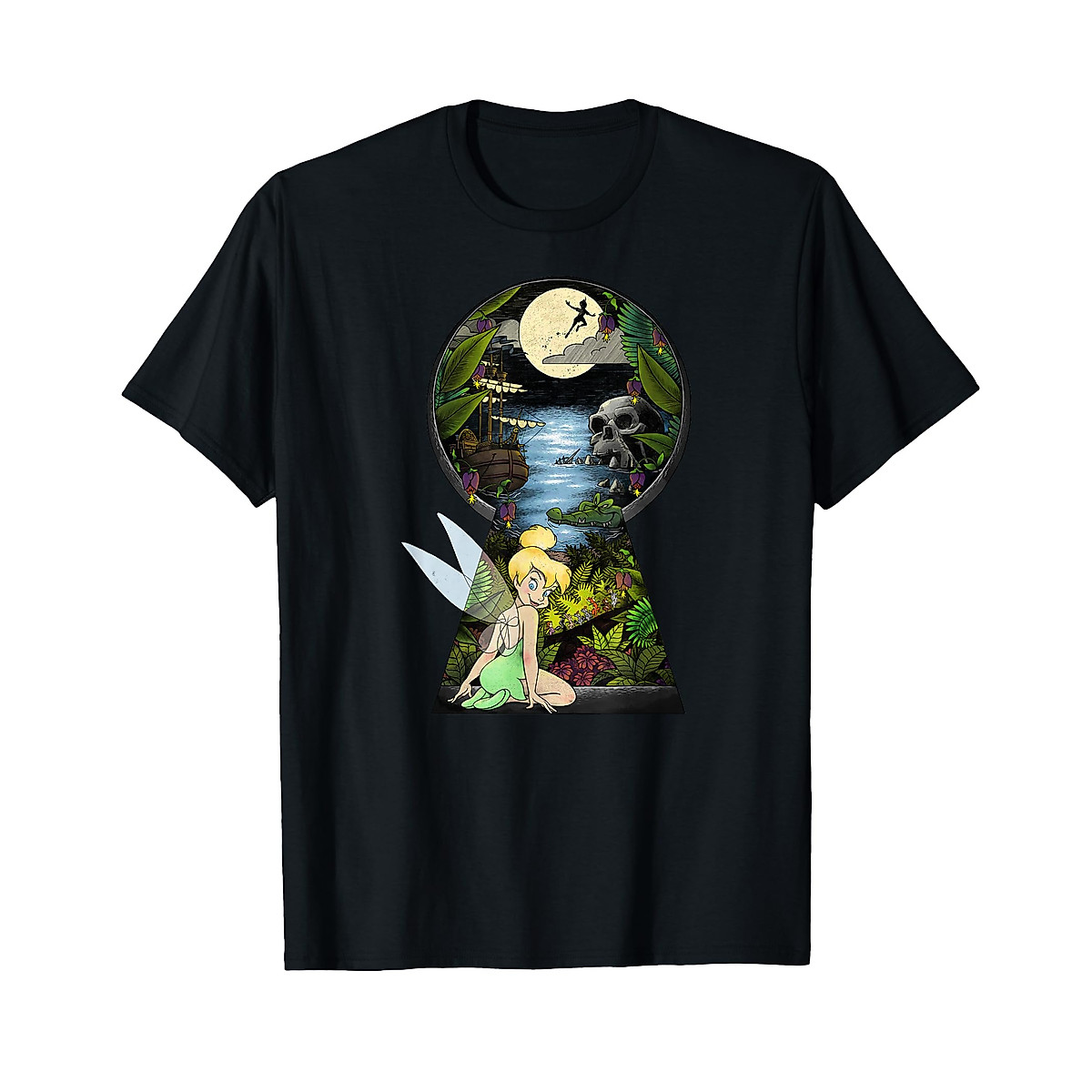 Disney Peter Pan Tinkerbell Keyhole Graphic T-Shirt T-Shirt