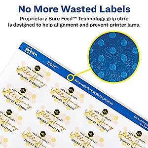 Avery Printable Blank Rectangle Labels, 1.25" x 1.75", White, 256 Customizable Labels (22828)