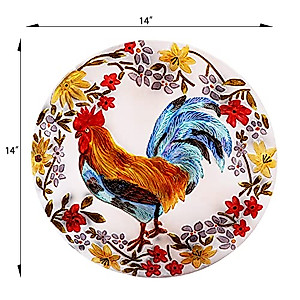 VCUTEKA Patio Side Table Outdoor Coffee Table Mosaic Accent Table Round Small End Table Bistro for Living Room Porch Balcony Backyard Garden Cock