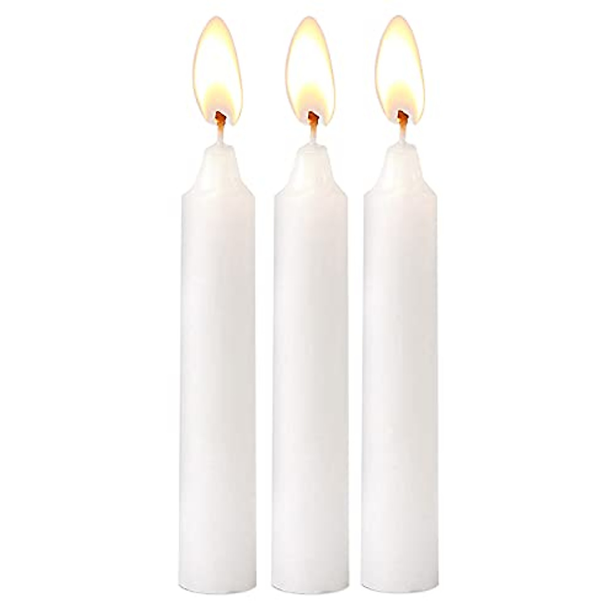 Hyoola White Candles - Short Candlesticks - 5 Inch Candle Sticks (12cm) - 4 Hour Burn Time (72 Pack), European Made