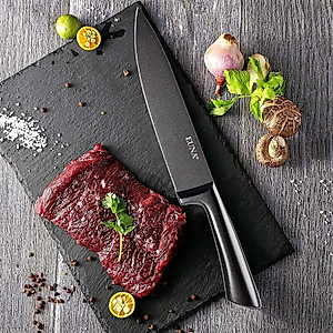 EUNA Kitchen knife set of 5, Sharp Chef Knife Set without Block Professional High Carbon Stainless Steel Cooking Knife Set with acrylic Handle and Gift Box