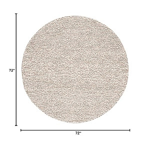 SAFAVIEH Natura Collection 6' Round Beige NAT620B Handmade Wool Entryway Foyer Living Room Bedroom Area Rug