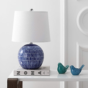 JONATHAN Y JYL5044A Ronald 21" Ceramic LED Table Lamp Coastal Contemporary Bedside Desk Nightstand for Bedroom Living Room Office College Bookcase LED Bulb Included, Navy