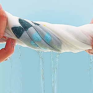 PENG'S M Muslin Baby Burp Cloths 6-Pack Organic Cotton Washcloths 20 by 10 Inches Cloths 6 Layers Super Soft