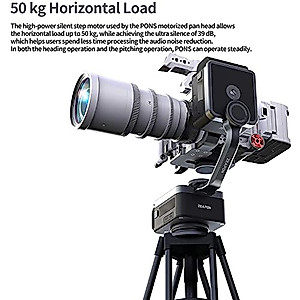 Zeapon PONS PT+ Battery + Charger Motorized Pan Head 2-Axis Gimbal Stabilizer for Cameras Slider 360 Degree Panoramic Shooting 50 kg Horizontal Load with Hidden 1/4 & 3/8 Screw Cap