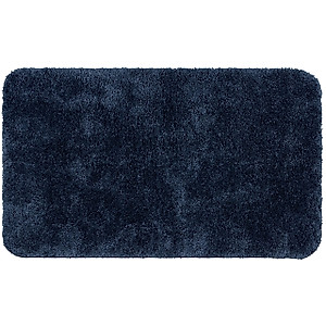 Mohawk Home Machine Washable Bath Navy Blue 1' 11" x 3' 3" Bath Mat Perfect for Your Bathroom