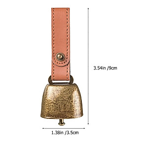 1PC Dog Collar Bells Iron Cow Bell Noise Makers Country Dog Cow Sheep Cattle - Bell with Leather Button Strap Pet Collar Supplies