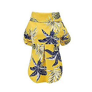 Pet Clothes for Medium Dogs Summer T Shirts Floral Cat Shirt Hawaiian Printed Pet T Shirts Breathable Clothing Beach Puppy Shirt Sweatshirt for Small