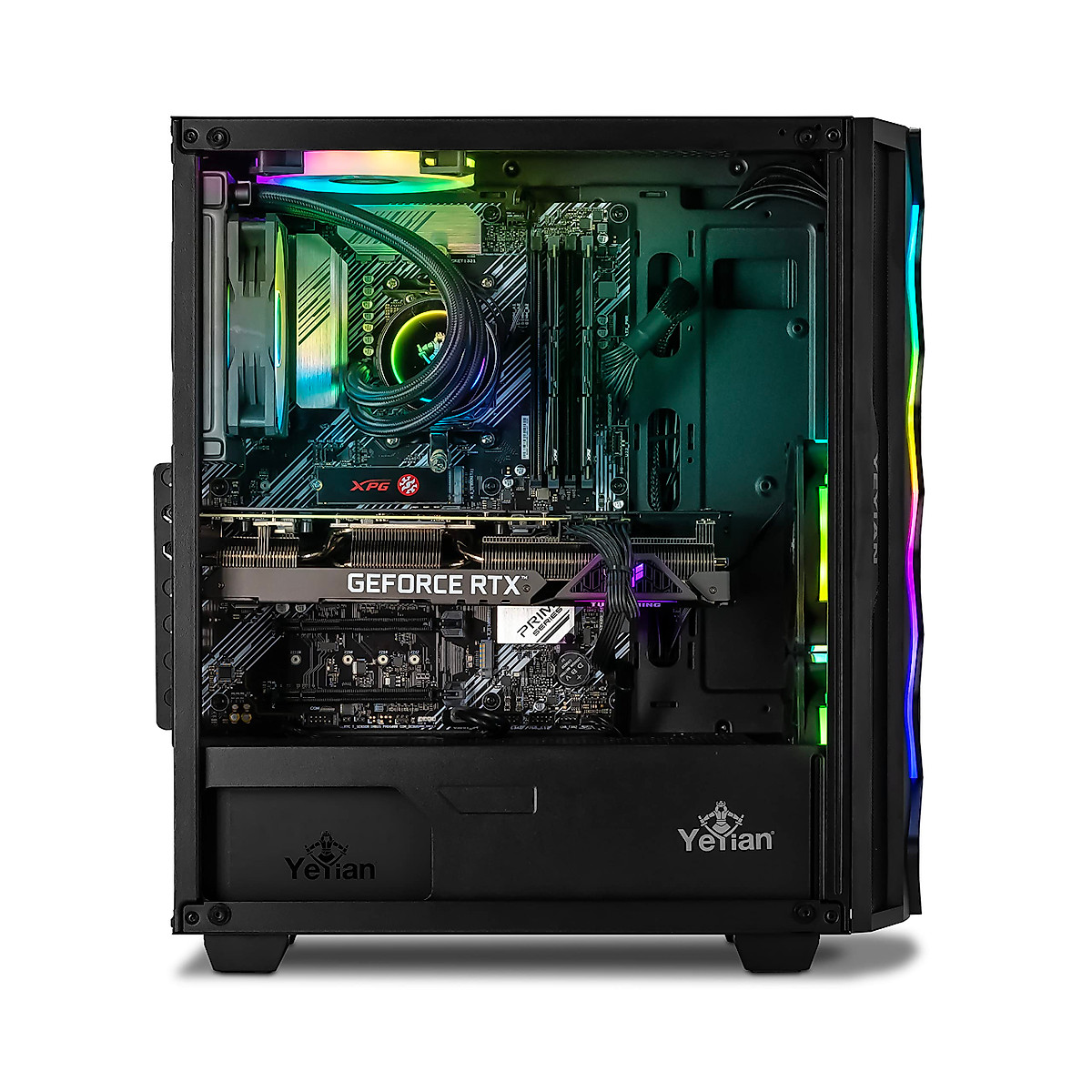 YEYIAN Shoge Gaming PC Desktop Computer, AMD Ryzen 5 5600X 4.6GHz, Nvidia RTX 3070 8GB, 1TB NVMe SSD, 16GB DDR4 3200MHz, ARGB Fans, Windows 11 Home Wi-Fi