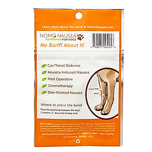 NOMO Peppermint Aromatherapy Motion Sickness Relief Bands for Dogs | Anti-Nausea Wristbands with Gentle Acupressure | 30-Second Nausea Relief Band | Medium to Large | Nude | Single Pack