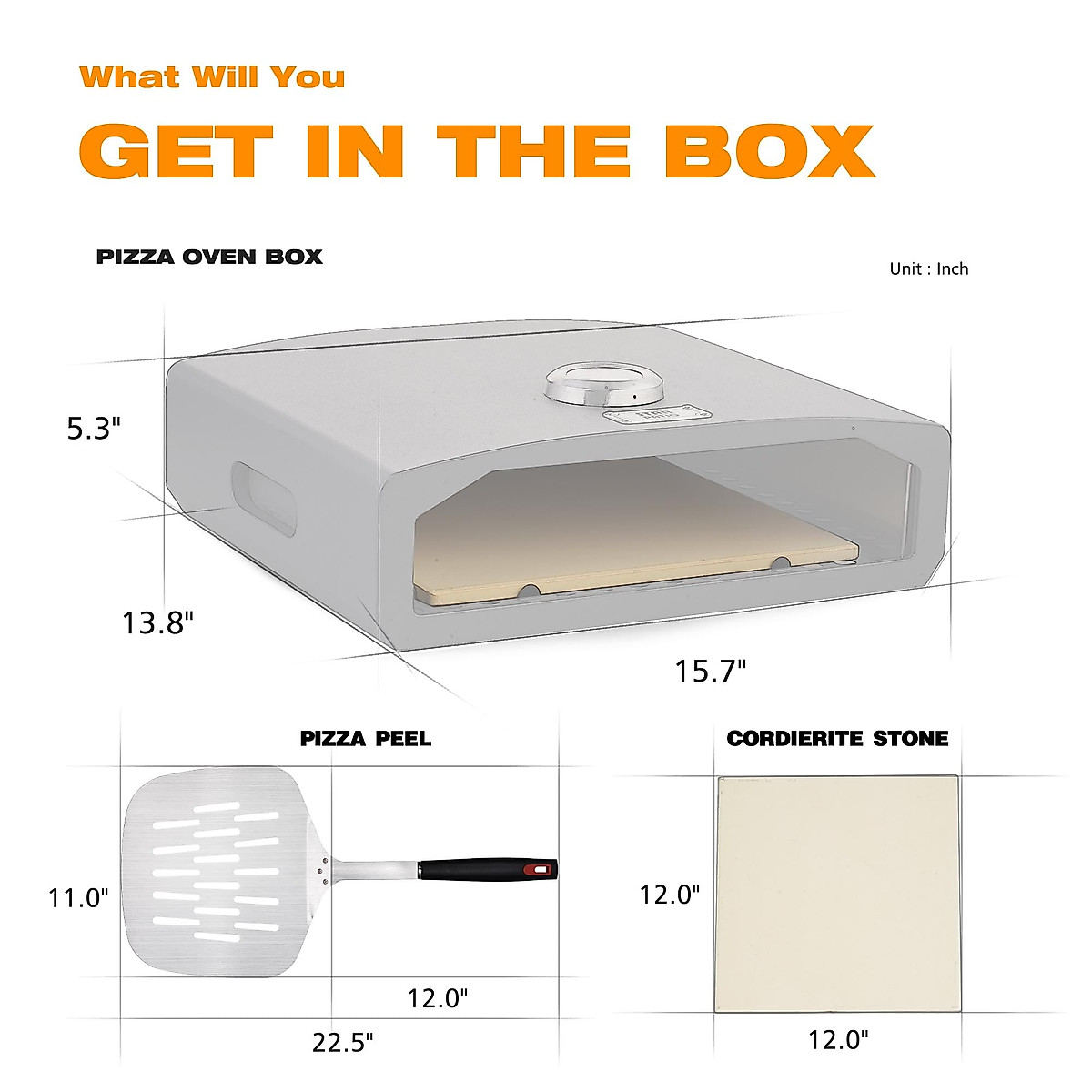 STAR PATIO Pizza Oven for Grill - Portable Grill Top Pizza Oven with Pizza Stone, Pizza Peel and Thermometer - Home Backyard Pizza Maker for Charcoal Grill, Gas Grill, PZB-002