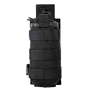 Tactical Universal Radio Holster / Radio Pouch Holder Case Bag Military Molle Radio Case for Pofung Motorola Midland CB Walkie Talkies Compatible with 5.11 Bags (Black) by LUITON