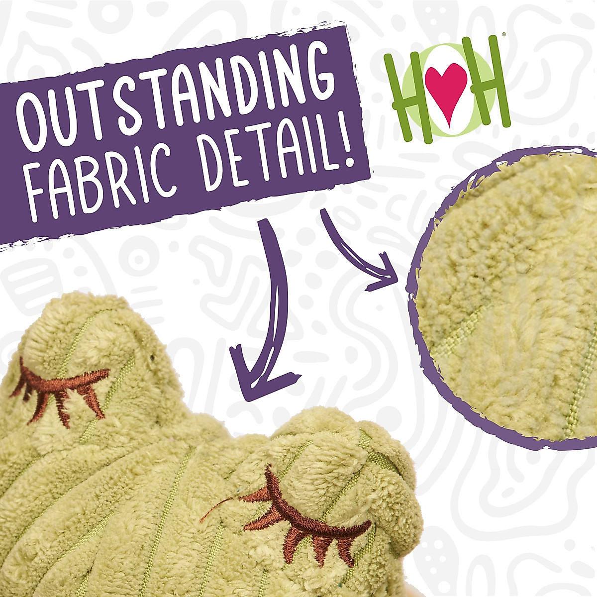 HuggleHounds Knottie Plush Dog Toy - Dog Stuffed Animal Toy, Puppy Toys, Squeaky Dog Toy for Small, Medium & Large Dogs, Durable Plush to Keep Them Busy - Dillie Duck, Large