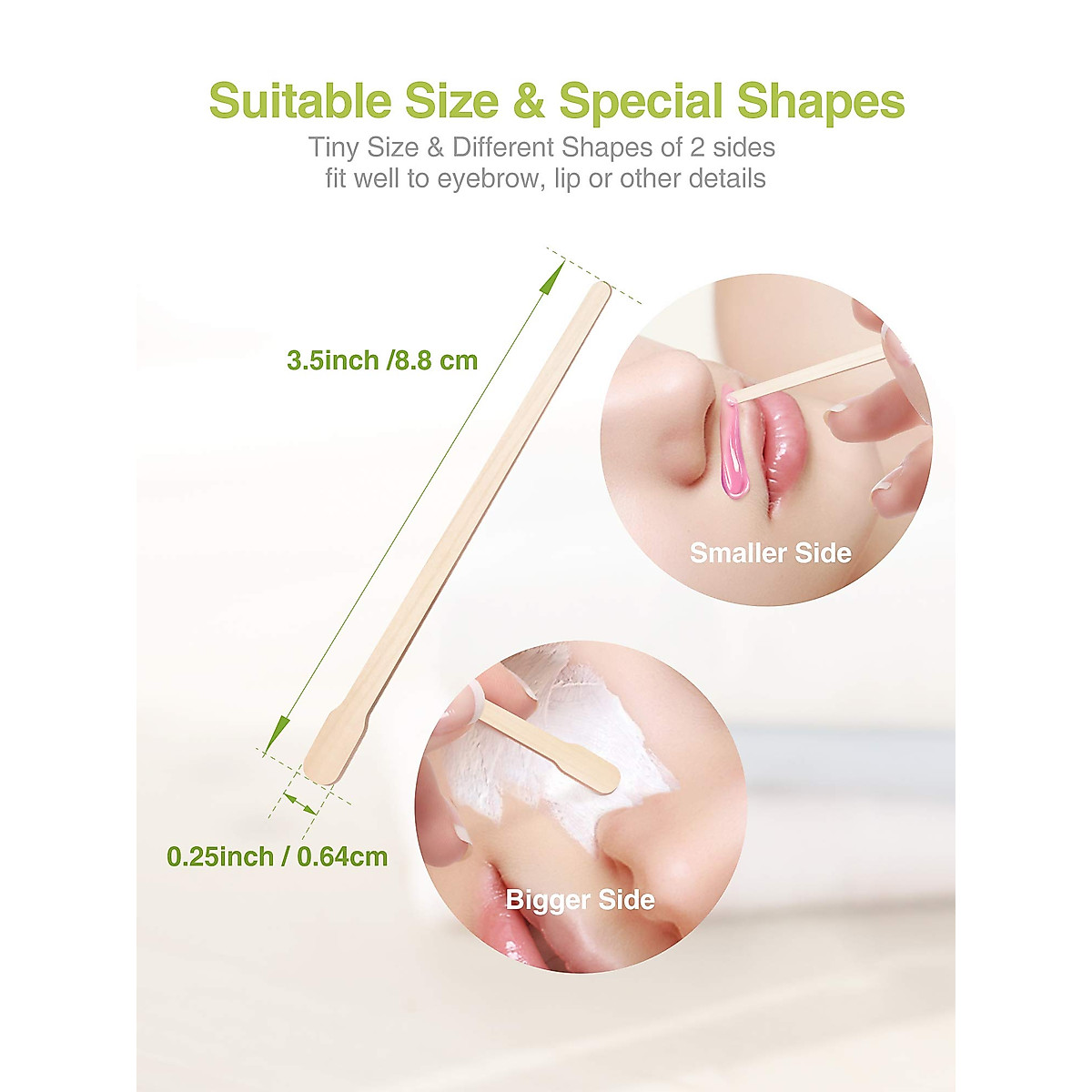 Elitehood 400 Pack Waxing Sticks Small Eyebrow Wax Sticks Wax Spatulas Small Wooden Waxing Applicator Sticks for Eyebrows & Face Hair Removal Sticks, Storage Containers Bundled