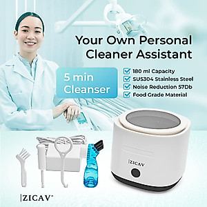 ZICAV Retainer Cleaner Machine - Ultrasonic Jewelry Cleaner - Denture Cleaner Machine, Mouth Guard, Aligner