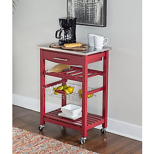 Linon Home Décor Kitchen Cart Red