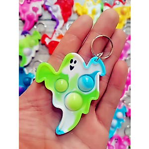 Roaqua 30 Packs Bulk Halloween Ghost Fidget Bubble Mini Pop,Halloween Party Favors,Birthday Supplies and Student Prizes Gifts