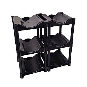 Bottle Buddy Water Racks - 3 and 5 Gallon Bottles - 12-Tray Jug Storage System - Free-Standing Organizer for Home, Office, Kitchen, Warehouse - Black