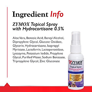 Zymox Topical Hot Spot Spray for Dogs and Cats with .5% Hydrocortisone, 2oz