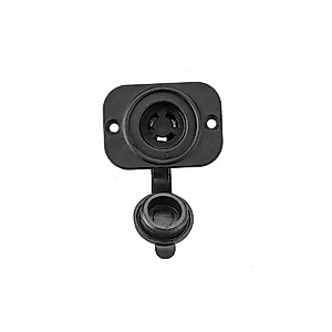 MotorGuide 8M0092066 Trolling Motor Receptacle — for 10-Gauge and 8-Gauge Wire, with Composite Mounting Plate, Black