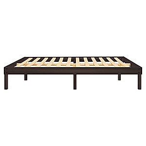 Naomi Home Lucia 14 Inch Solid Wood Platform Bed Queen Bed Frame, Pine Wood Queen Platform Bed Frame, No Squeak Bed Frame, Bed Frame Queen Size, No Box Spring Needed, Sturdy Bed Frame - Espresso