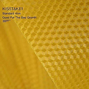 KISSTAKER 15PCS Bee Honey Sheets Beehive Wax Foundation Beekeeping Equipment Bee Comb Honey Frame